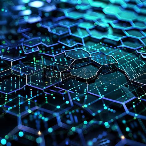 Ai Generated Futuristic Technological Abstract Background With Hexagons And Interconnected Blue