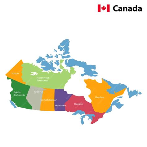 Premium Vector 3d Flag Map Of Canada