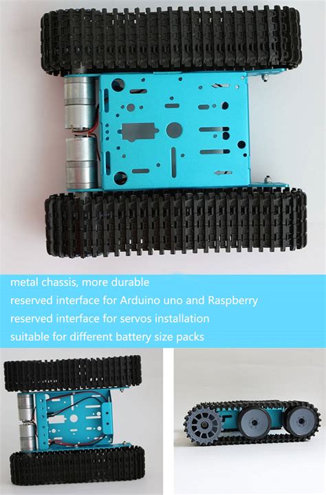 Diy Smart Rc Robot Car Metal Chassis Tracked Tank Chassis With Gm Gear Motor For Sale