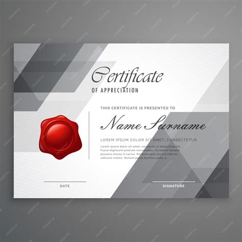 Premium Vector Abstract Geometric Shape Certificate Design Template