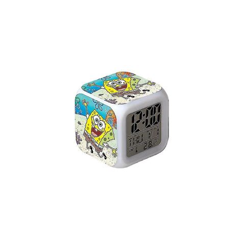 Spongebob Squarepants Alarm Clock T Colorful Alarm Clock Square Clock Bedside Clock Style J