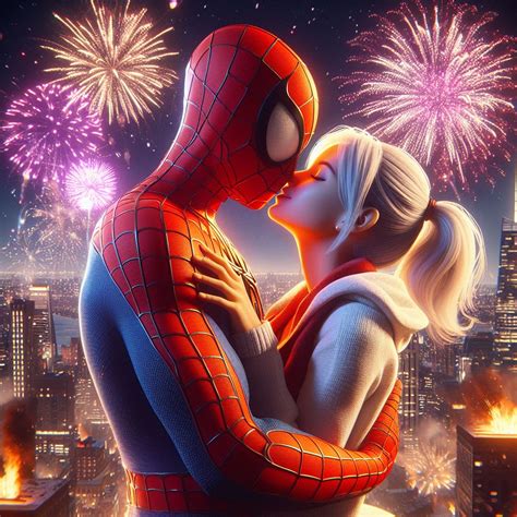 Gwen Stacy Kissing Spider Man On New Years By Loki 667 On Deviantart