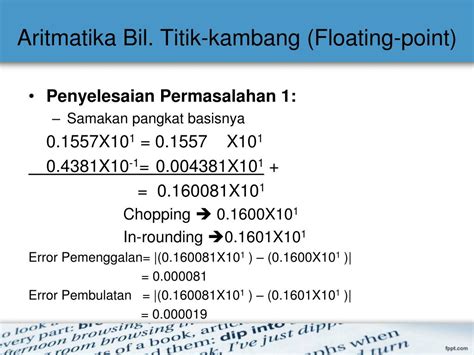 Ppt Bilangan Titik Kambang Floating Point Powerpoint Presentation