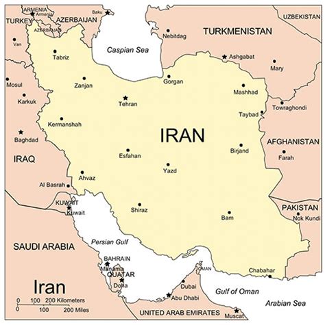 Iran Powerpoint Map Major Cities And Capital Maps For Design