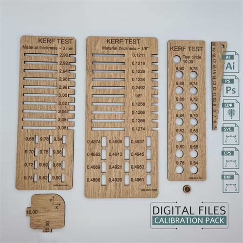Laser Calibration Pack Laser Test Files Co2 Diode Laser Cutting Focus Depth Gauge Kerf