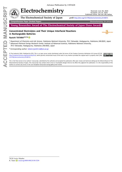 Pdf Concentrated Electrolytes And Their Unique Interfacial Reactions