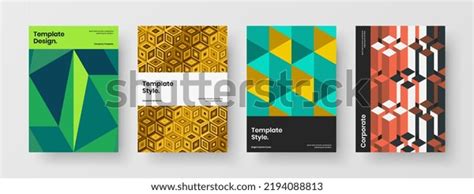 Original Mosaic Tiles Leaflet Layout Collection Stock Vector Royalty Free