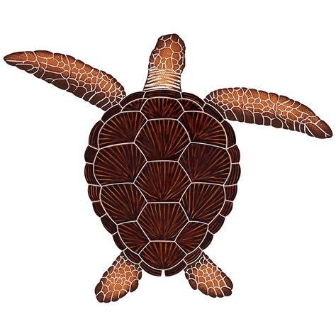 Loggerhead Turtle Brown 20 X 24 Tlobrol Artistry In Mosaics