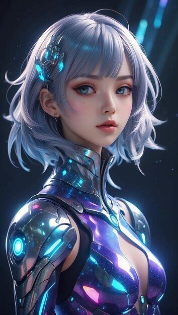 Futuretech Super Girl With High Tech Suit Premium Ai Generated Image