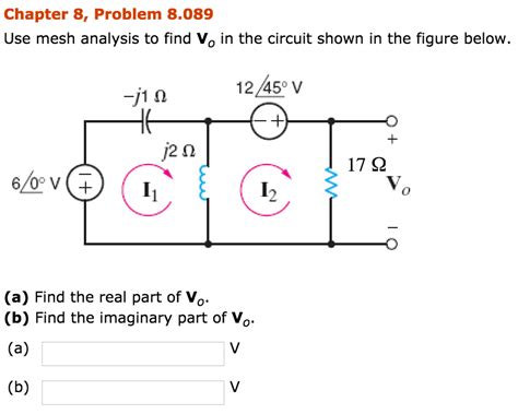 solved use mesh analysis to find v o in the circuit shown in