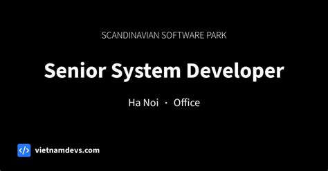 Scandinavian Software Park Is Hiring A Senior System Developer R