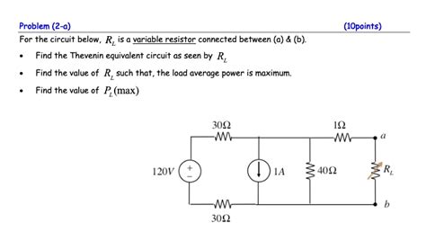 solved problem 2 a for the circuit below rz is a variable resistor