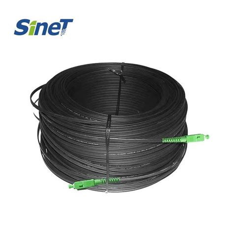 Fiber Optic Patch Cord Corning G657a1 Fiber Black Lszh Jacket Sc Apc 100m Drop Cable