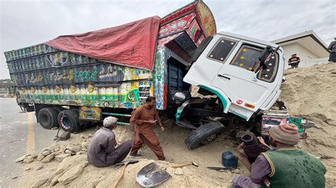 Loaded Truck Buried In Sand Real Recovery On Highway Youtube