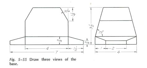 solved fig 5 55 draw three views of the base