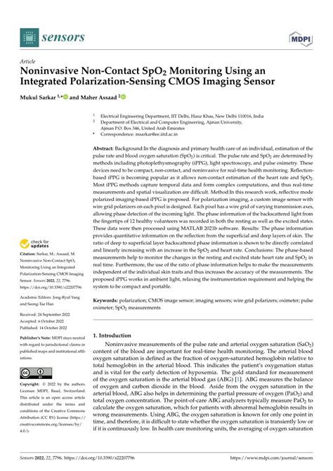 pdf noninvasive non contact spo2 monitoring using an integrated