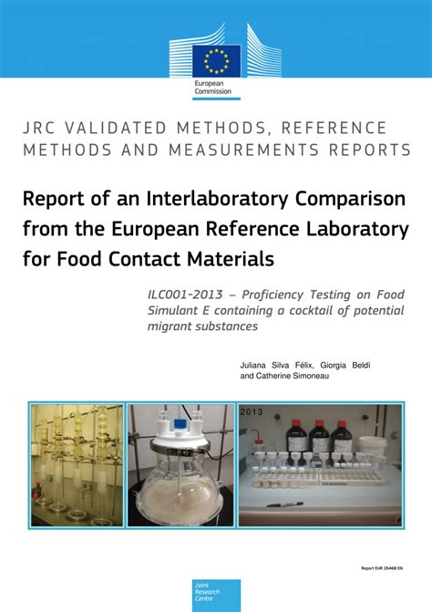 Pdf Report Of An Interlaboratory Comparison From The European Reference Laboratory For Food