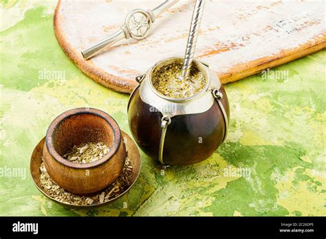 Yerba Mate Tea Popular In Latin America Yerba Mate In Calabash And Dry