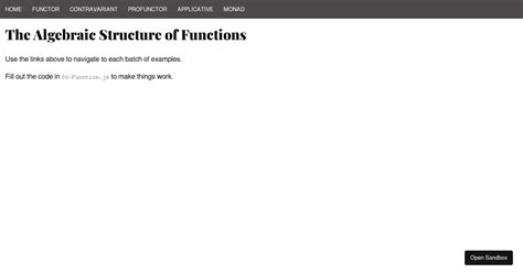 the algebraic structure of functions codesandbox