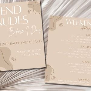 Send Nudes Invitation And Itinerary Template Bachelorette Itinerary Digital Download Send