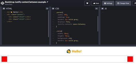 Html Not Understanding How Bootstraps Justify Content Between Is
