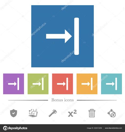 Align Right Flat White Icons Square Backgrounds Bonus Icons Included Stock Vector Image By