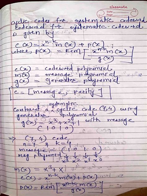 cyclic code numerical pdf
