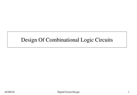 Ppt Combinational Logic Circuit Design Tutorial Powerpoint
