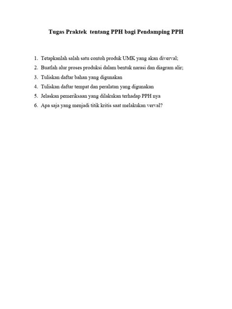 Tugas Praktek Tentang Pph Bagi Pendamping Pph Pdf