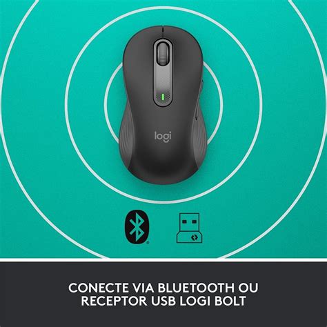 Mouse Sem Fio Logitech Signature M650 L Esquerdo 2000 Dpi Para Canhotos Bluetooth Usb Grafite