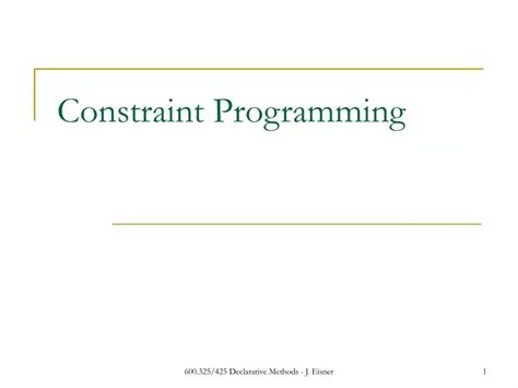 PPT Constraint Programming PowerPoint Presentation Free Download ID 335232
