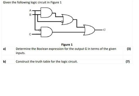 Solved Given The Following Logic Circuit In Figure B G A Chegg