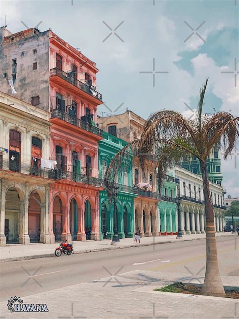 Havana Cuba City Sticker For Sale By Postersstickers Redbubble