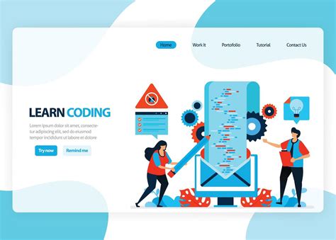 Vector Homepage For Learning Programming And Coding Application