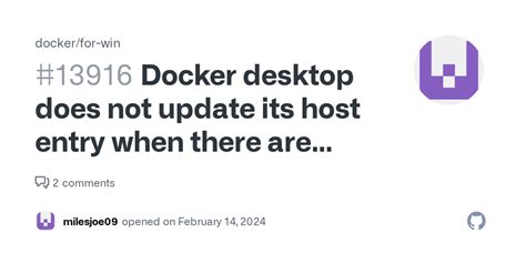 Docker Desktop Does Not Update Its Host Entry When There Are Network Changes Issue