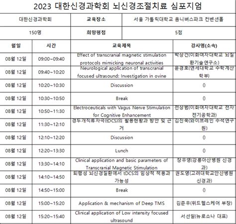 812 대한신경과학회 뇌신경조절치료 심포지엄