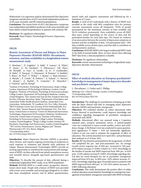 Pdf Remote Assessment Of Disease And Relapse In Major Depressive Disorder Radar Mdd