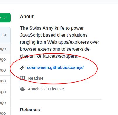 Link To Documentation Is Broken Issue Cosmos Cosmjs GitHub