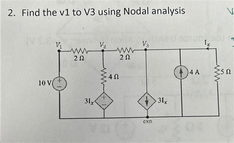 solved find the v1 ﻿to v3 ﻿using nodal analysis