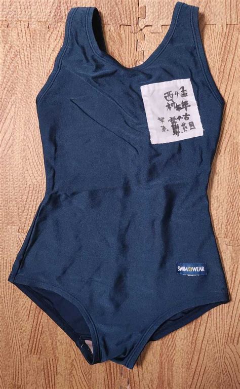 01 10 クリーニング済み 女子競泳水着 Swimwear コマツニット 140サイズ ジュニアサイズ ゼッケン付き 記名あり 140cm