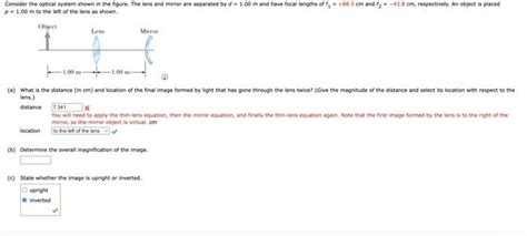 Solved Consider The Optical System Shown In The Figure The Chegg