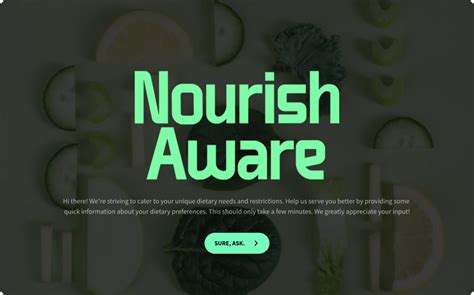 Dietary Restrictions Form Template Surveysparrow