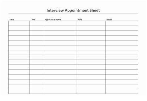 Free Printable Interview Schedule Template