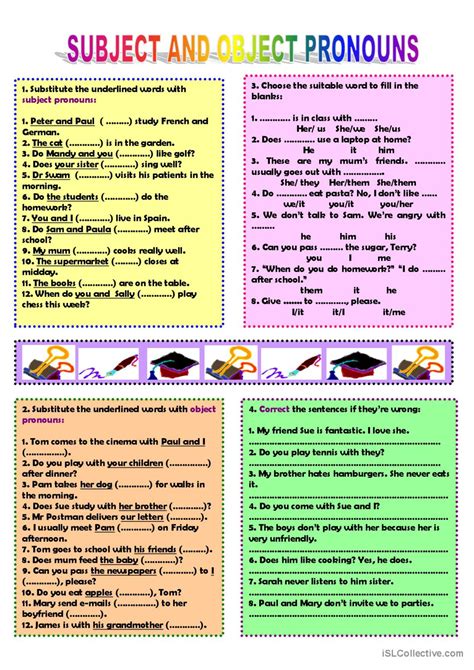 Esl Subject And Object Pronouns