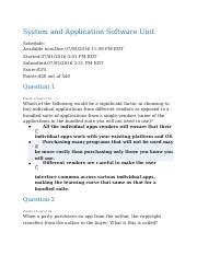System And Application Software Unit System And Application Software Unit Schedule Available