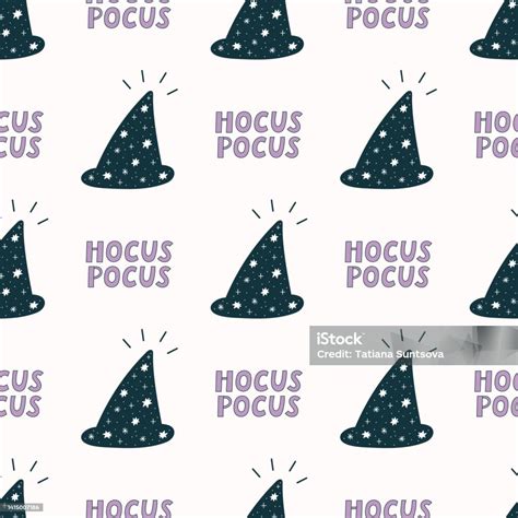 호쿠스 포쿠스 마법의 모자를 사용한 벡터 이음새가 없는 패턴 공휴일에 대한 스톡 벡터 아트 및 기타 이미지 공휴일 귀여운 다중 색상 Istock