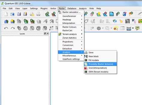 Grass Gis Qgis Euclidean Distance Analysis Geographic Information