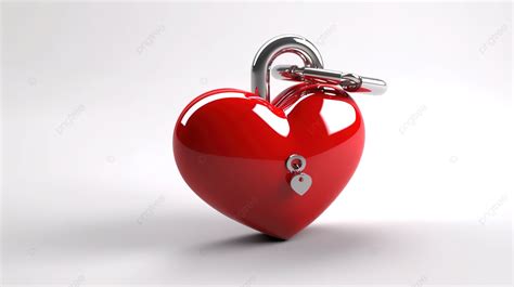 붉은 색조가 있는 흰색 3d 심장 자물쇠 그림 문 열쇠 열린 자물쇠 하트 모양 배경 일러스트 및 사진 무료 다운로드 Pngtree