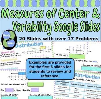 Measures Of Center Variability Data Distributions Interactive Google Slides