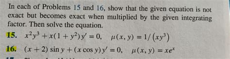 solved in each of problems 15 and 16 show that the given